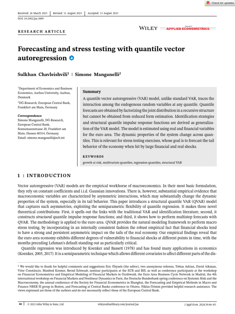 J of Applied Econometrics - 2023 - Chavleishvili - Forecasting and ... J of Applied Econometrics - 2023 - Chavleishvili - Forecasting and ...