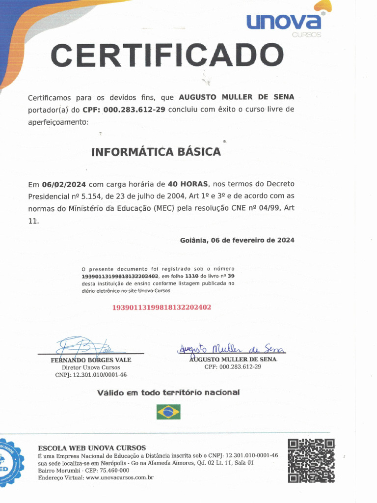 Certificados Informática Básica | PDF