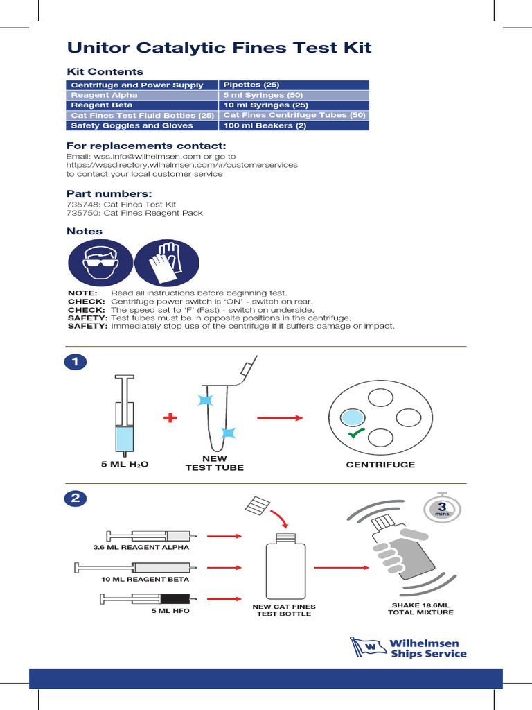 Cat Fines Test Kit Instructions | PDF