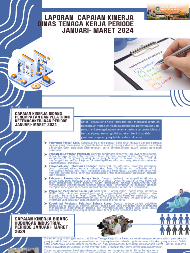 Capaian Kinerja Disnaker Parepare Q1 2024 | PDF