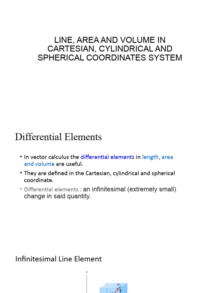 Differential Elements in Coordinate Systems | PDF | Flux | Integral