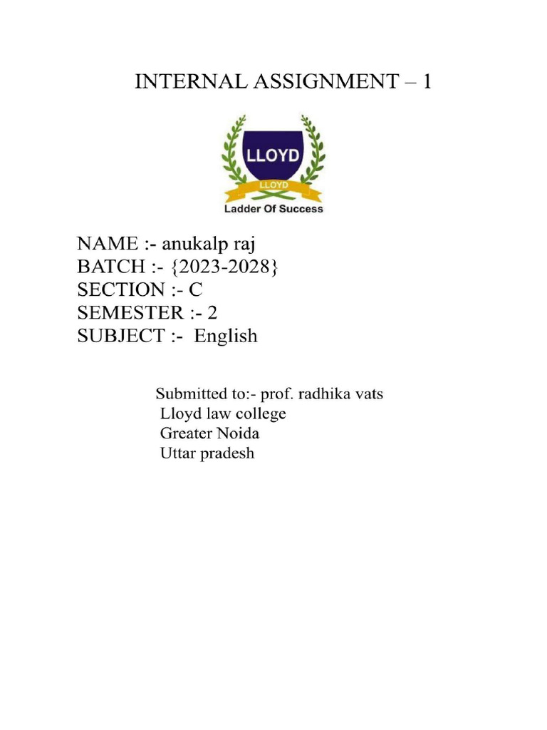 English Assignment - Compressed | PDF