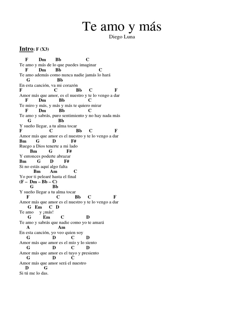 Te Amo y Más - Diego Luna | PDF