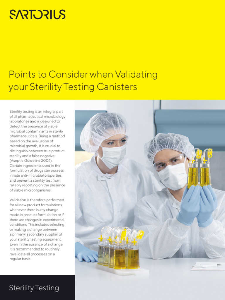 Sterility Testing Sterisart Second Supplier Validation Guide 1 Data ...