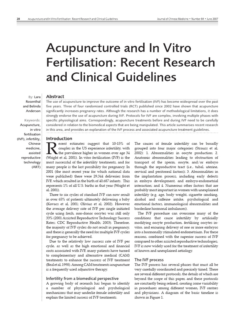 IVF-recent Research and Clinical Guideline-2007 | PDF | In Vitro ...