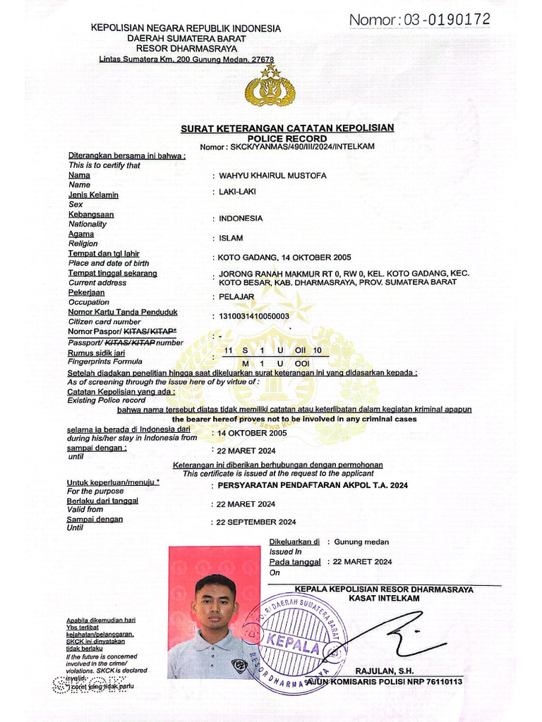 Surat Keterangan Catatan Kepolisian (SKC | PDF