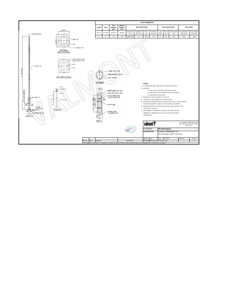 Pole Drawings | PDF | Engineering Tolerance | Screw