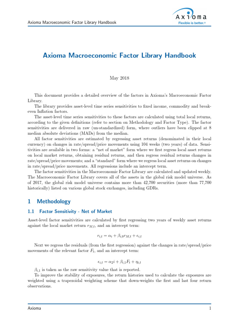 Axioma Macroeconomic Factor Handbook | PDF | Bonds (Finance) | Inflation