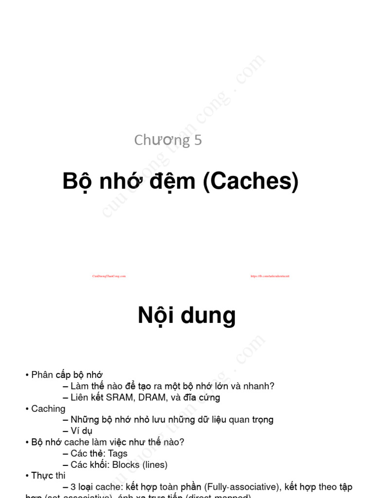 Kien-Truc-May-Tinh - Chapter-5 - Caches - (Cuuduongthancong - Com) | PDF