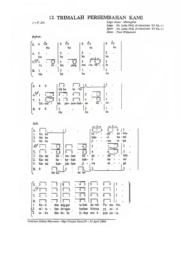 Trimalah Persembahan Kami Mans | PDF