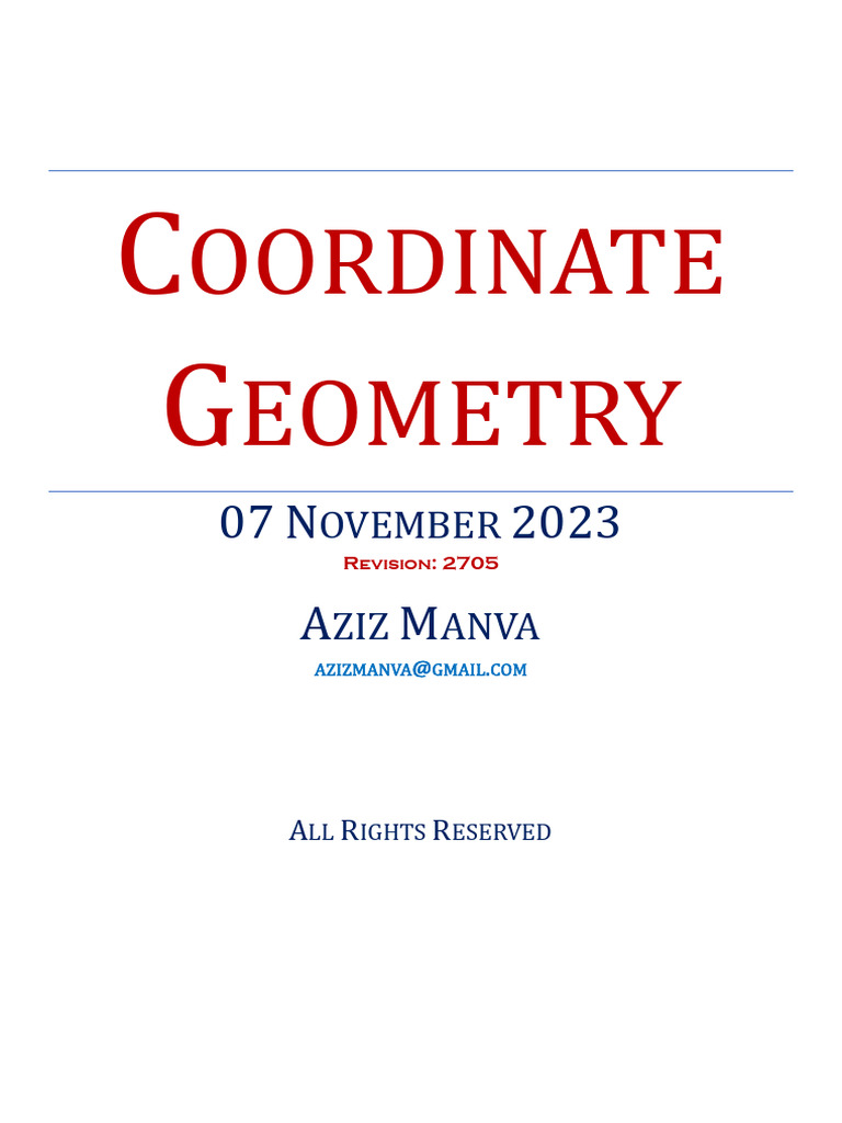 A04 Coordinate Geometry | PDF | Cartesian Coordinate System ...