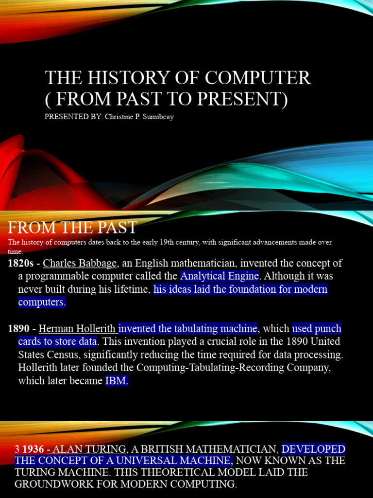 MY PPT the History of Computer | PDF | Personal Computers | Cyberspace