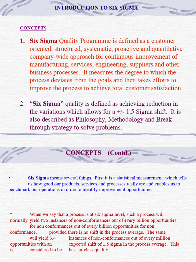 6 sigma | PDF | Six Sigma | Standard Deviation