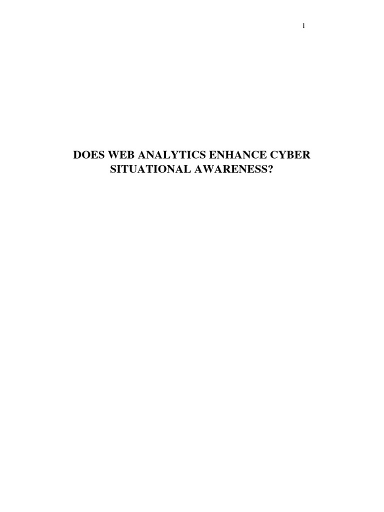 Cyber Situational Awareness | Download Free PDF | Networking | Internet & Web