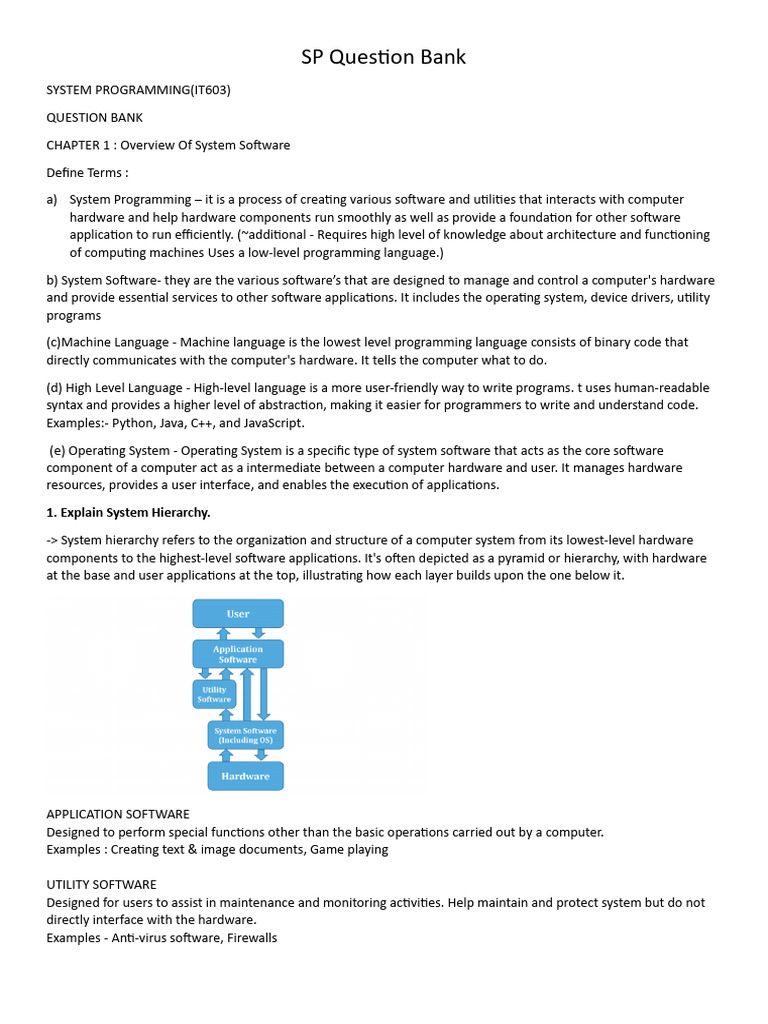 SP Question Bank | PDF | Assembly Language | Programming Language