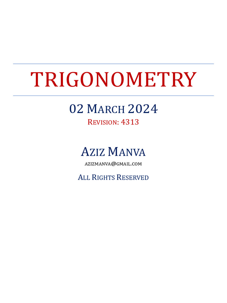 A12 Trigonometry | PDF | Trigonometry | Trigonometric Functions