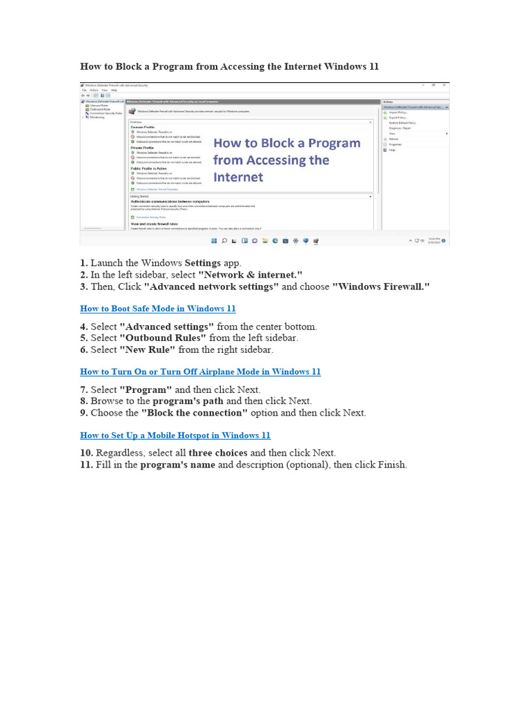 How To Block A Program From Accessing The Internet Windows 11 Pdf