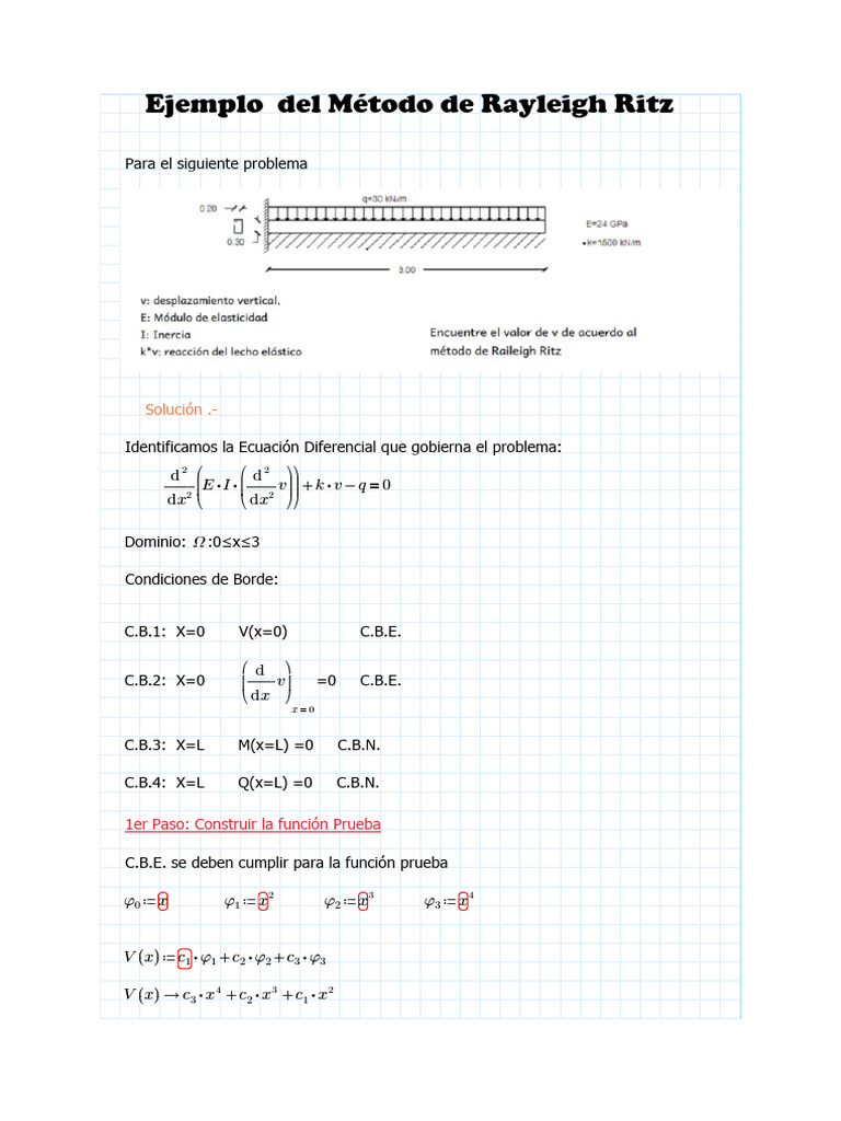 Ejemplo Del Método de Rayleigh Ritz | PDF