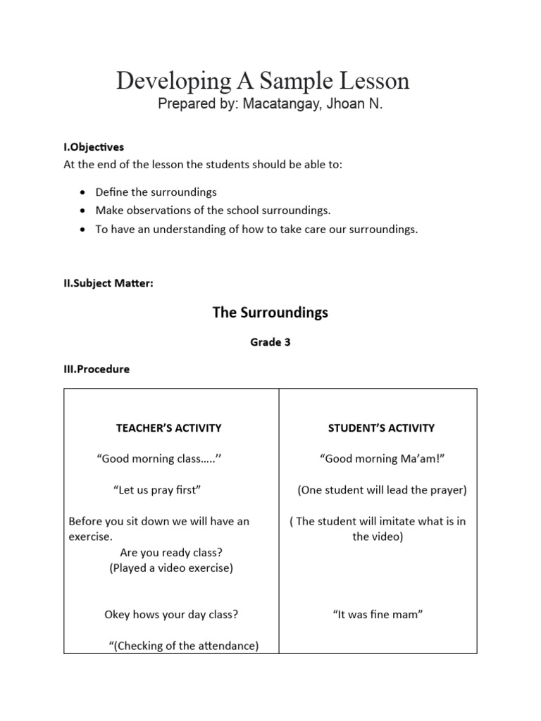 Sample lesson plan | PDF | Waste | Reuse
