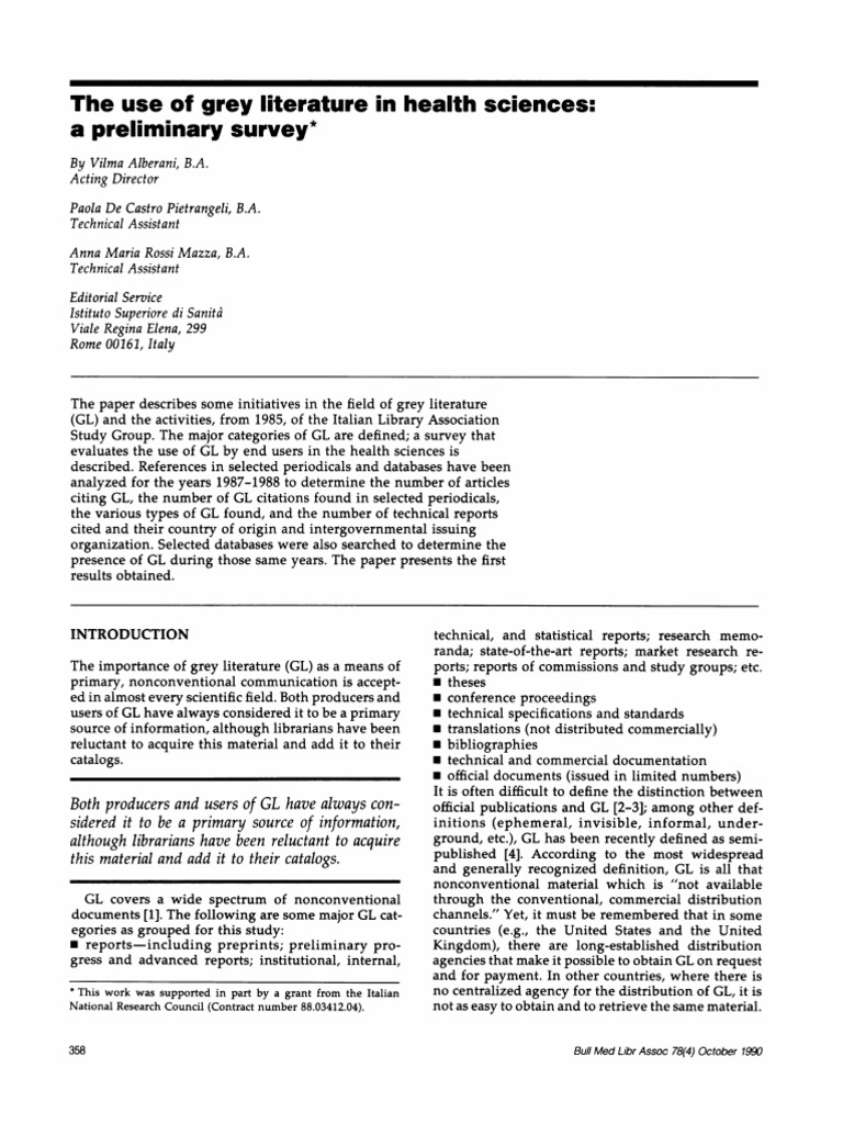 Grey Literature Use in Health Sciences | PDF | Science | Pharmacology