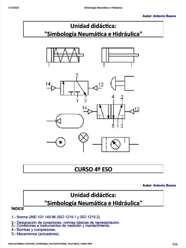 PDF Simbologia Neumatica e Hidraulica - Compress | PDF