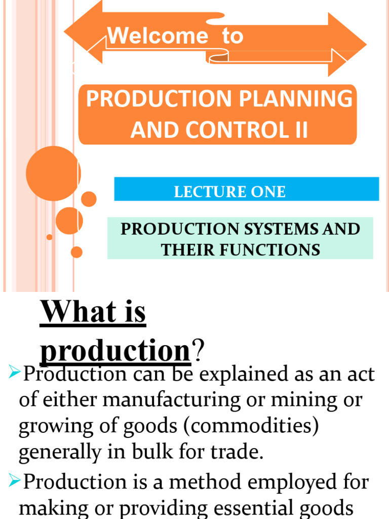 Lec 1 Production Systems | PDF | Mass Production | Inventory