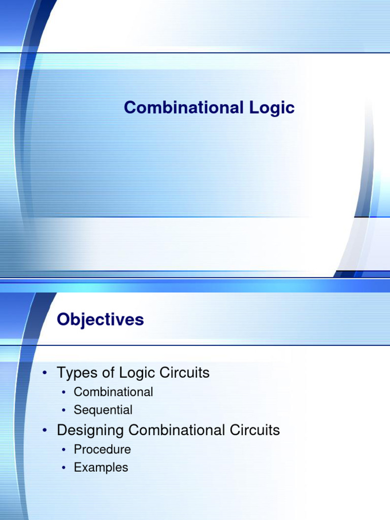 Combinational Logic Circuit Design Guide | PDF | Logic Gate | Boolean ...