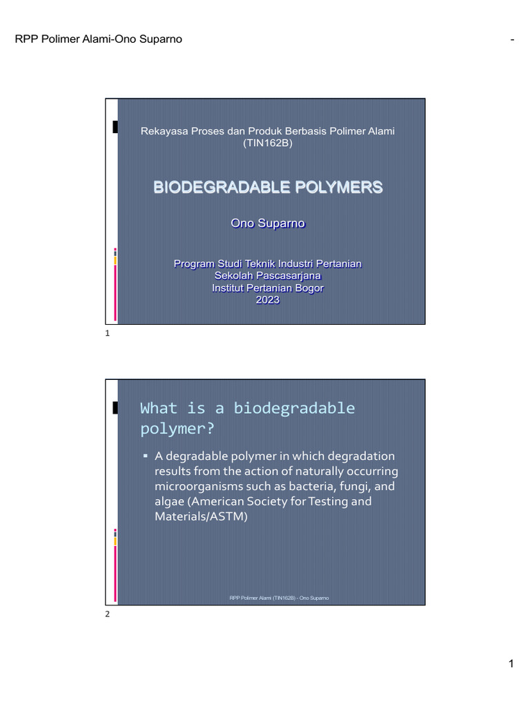 5a-Biodegradable Polymer2 | PDF | Biodegradation | Polysaccharide