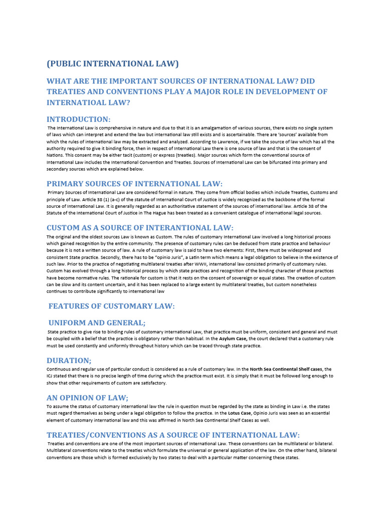 Key Sources of International Law Explained | PDF | International Law ...