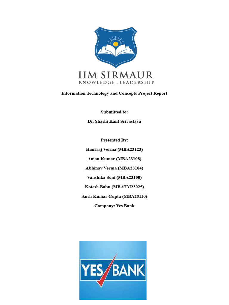 ITC YES BANK Report | Download Free PDF | Banks | Return On Equity