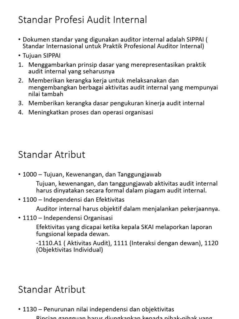 Standar Profesi Audit Internal | PDF