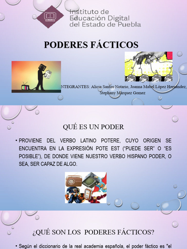 Poderes fácticos.pptm- | PDF | Grupo de defensores | Sociedad