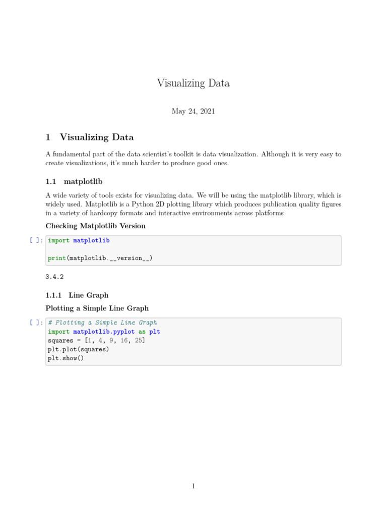 Notebook Visualizing Data Book | Download Free PDF | Chart | Computer Programming