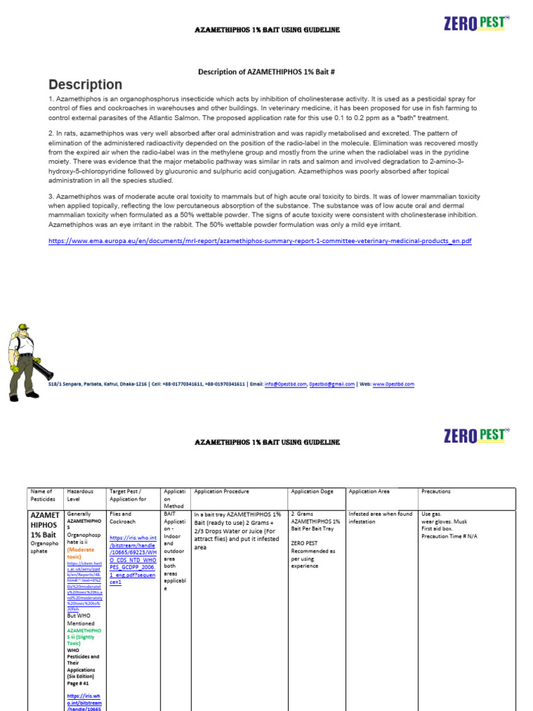 Azemethiphose 1% Bait Using Guideline | PDF | Topical Medication ...