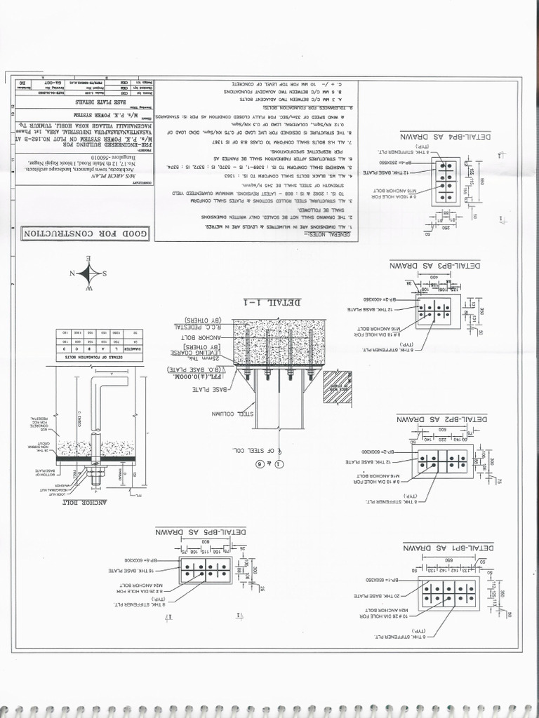 Base Plate & Anchor Bolt - Details | PDF