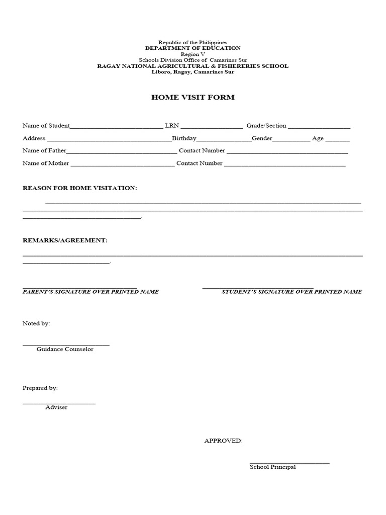 home visit form | PDF