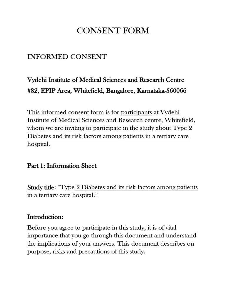 Consent Form | Download Free PDF | Informed Consent | Risk