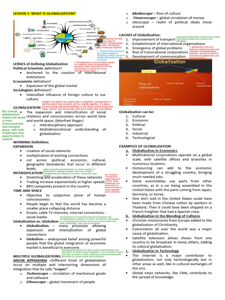 LESSON 1 Globalization | PDF | Globalization | Tourism