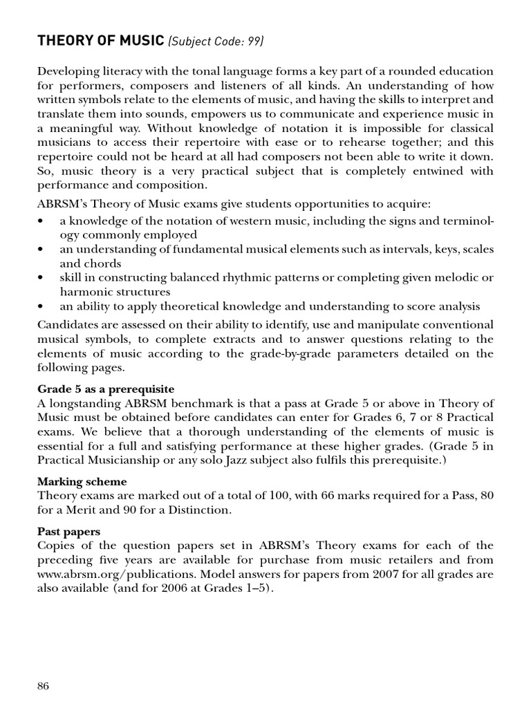 ABRSM Theory Syllabus | PDF | Chord (Music) | Scale (Music)