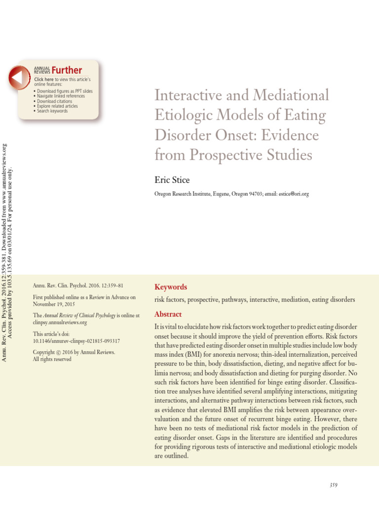 Eating Disorders Risk Factors Pdf Eating Disorder Bulimia Nervosa