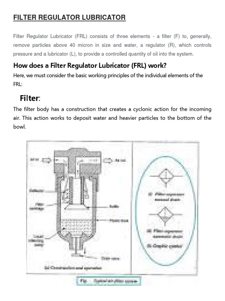 Understanding Filter Regulator Lubricators | PDF | Equipment | Chemical ...