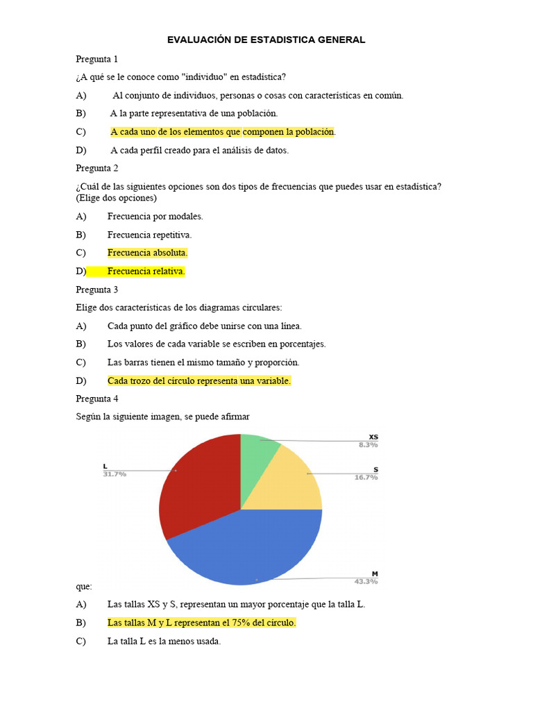 Evaluación de Estadistica General | PDF | Histograma | Estadísticas