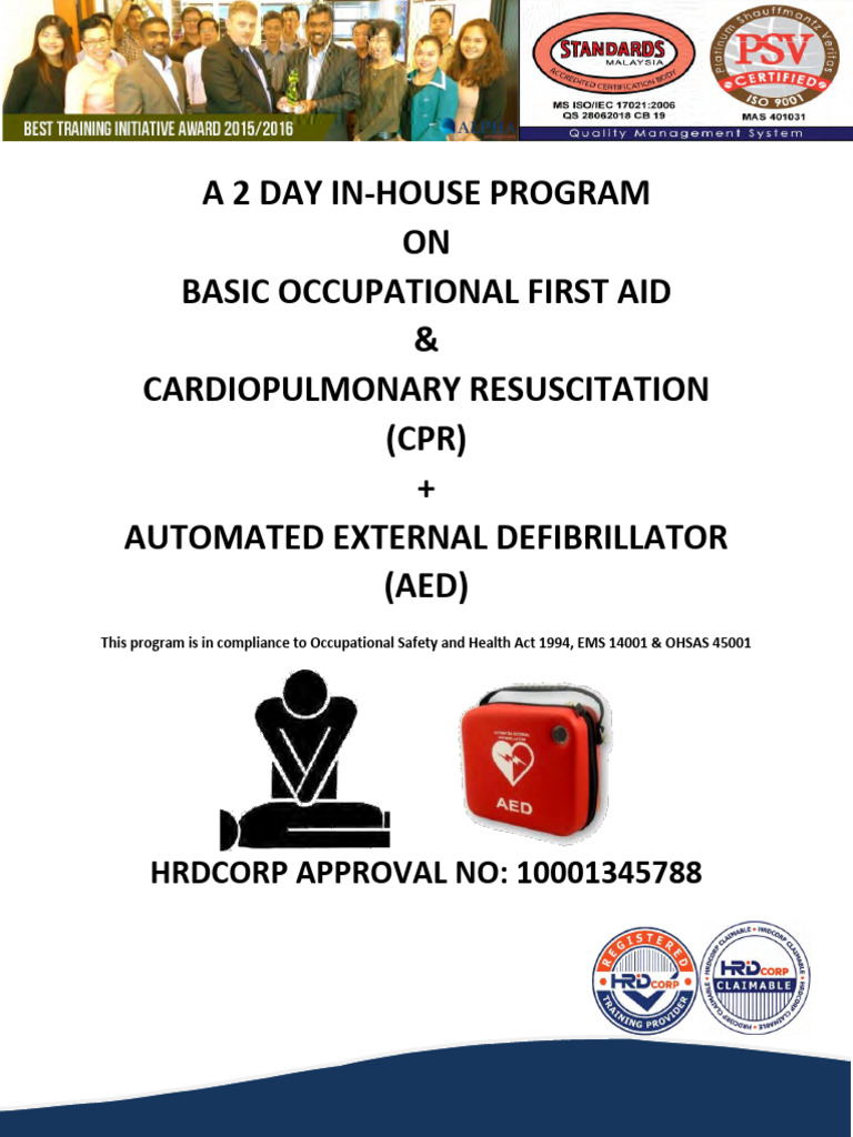 Proposal - A 2 Day In-House Program On Basic Occupational First Aid ...