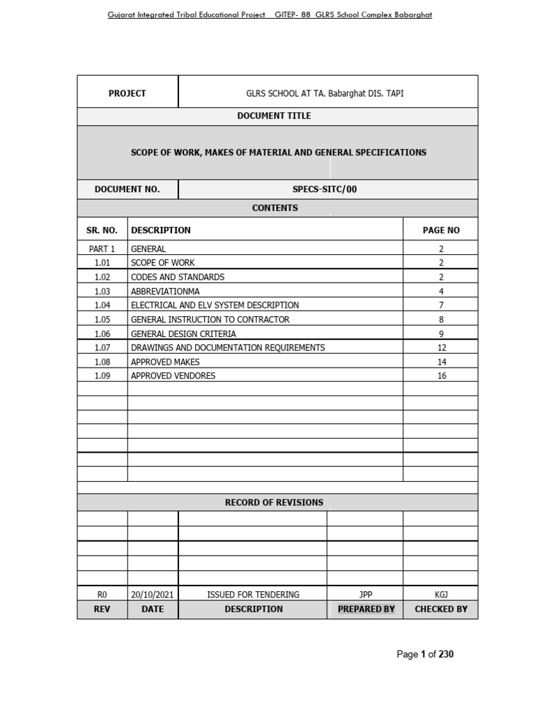 5 C 3 Specifications Electrical Work GITEP-88 | PDF | Mains Electricity ...