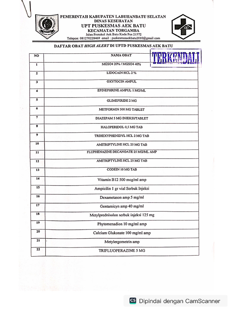 Daftar Obat Lasa Dan HIGH Alert | PDF