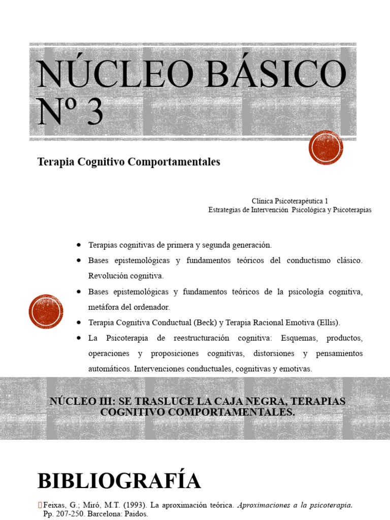 Surgimiento y Conceptos Fundamentales de Las TCC 2023 | PDF | Terapia cognitiva | Terapia ...