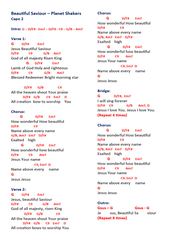 Beautiful Saviour - Planet Shakers | PDF | Christian Belief And ...