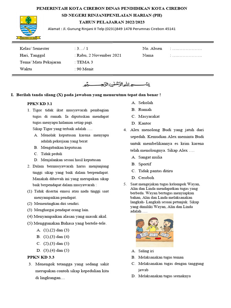 Soal PH Tema 3 | PDF