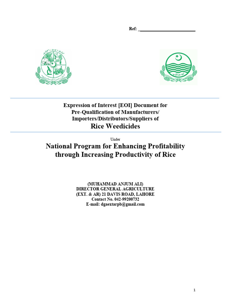 EOI Weedicides | PDF | Reliability Engineering