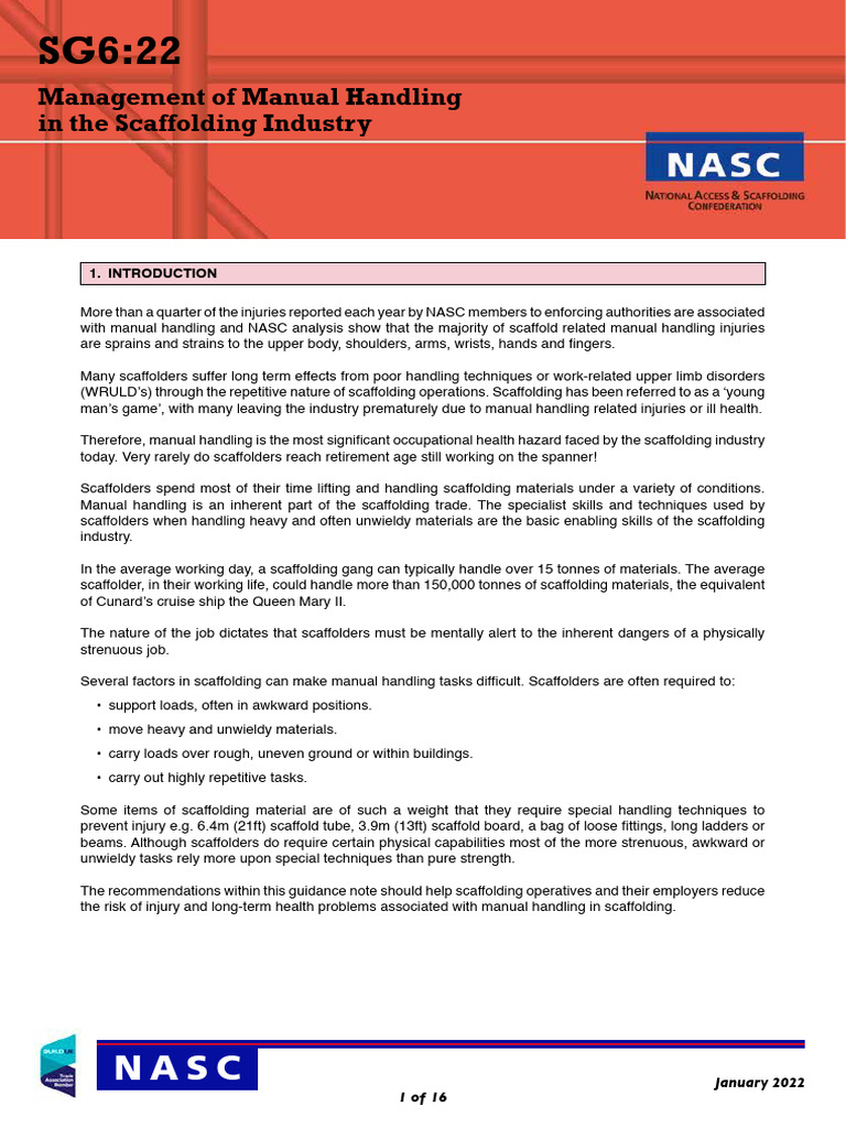 SG6-22-Management-of-manual-handling-in-the-scaffolding-industry | PDF ...